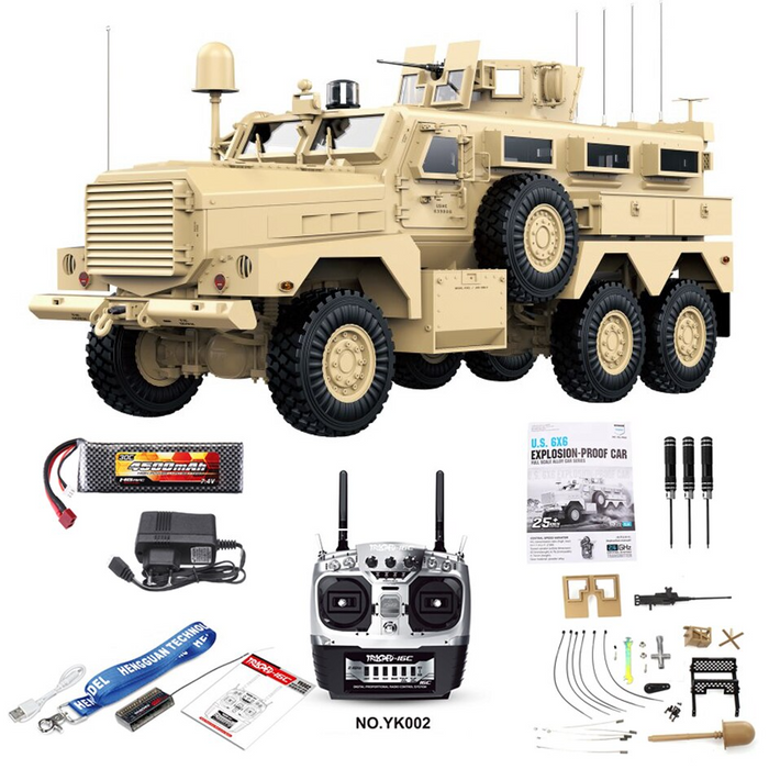 HG P602 RC Car U.S MILITARY COUGAR 6X6 MRAP RC Truck | bometoys